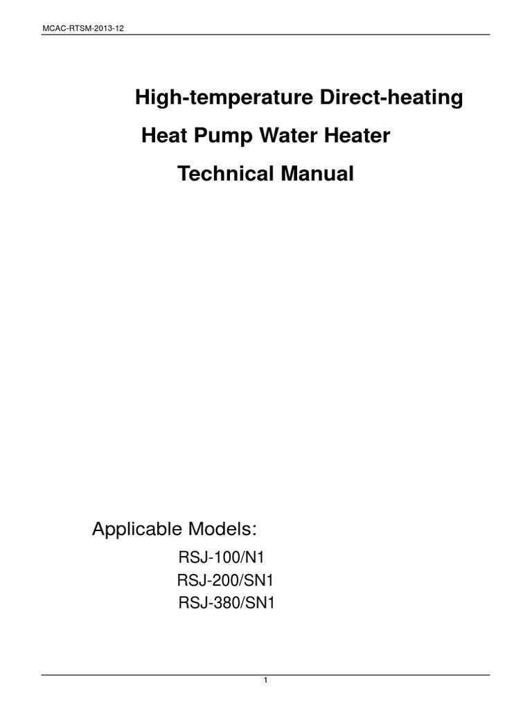 SM RSJ 200 380 | PDF | Water Heating | Hvac