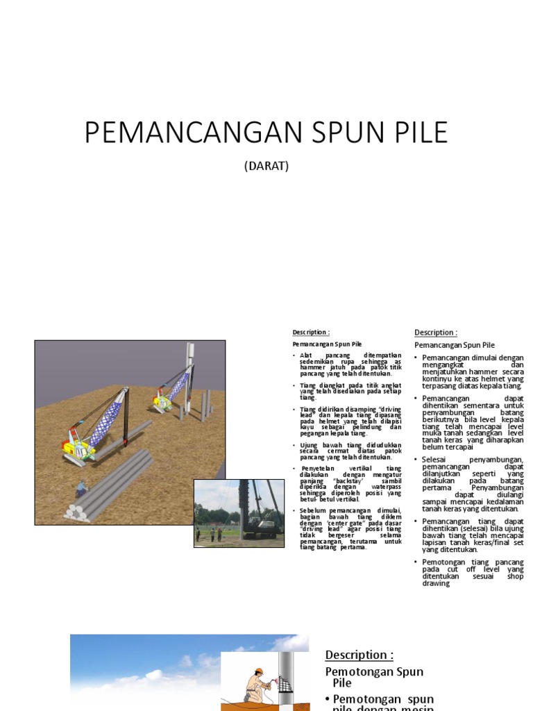 Pemancangan Spun Pile | PDF