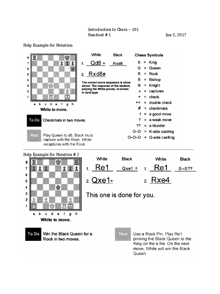 Chess Homework | PDF