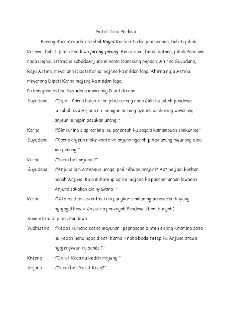 Gatot Kaca Perlaya | PDF