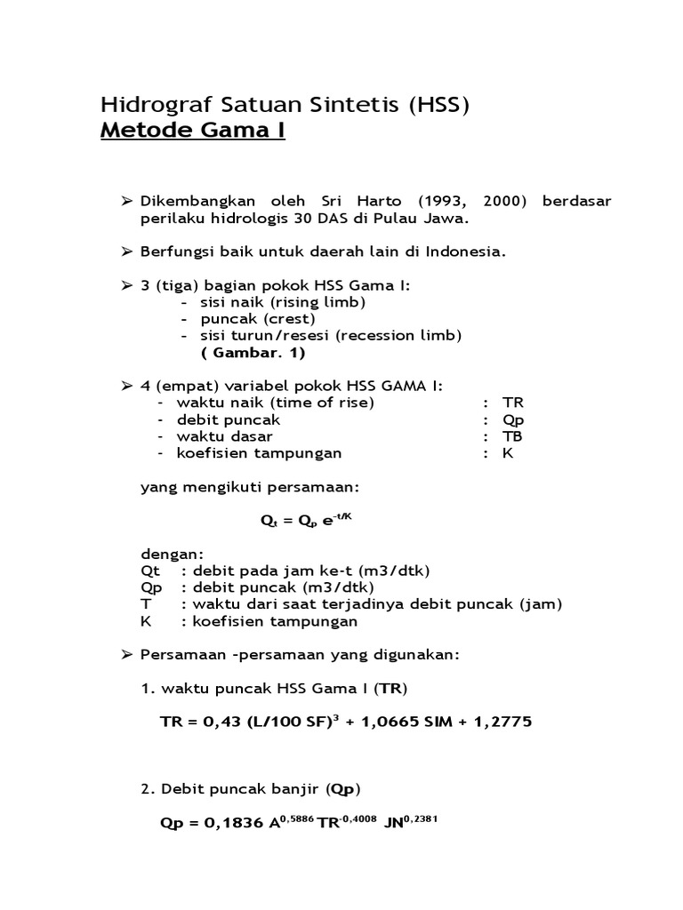 Hidrograf Satuan Gama I dan Contohnya | PDF
