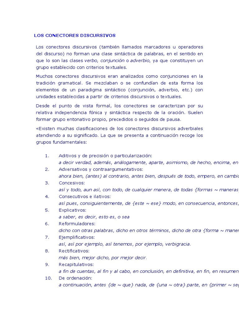 ¿Qué Son Los Conectores Discursivos – ITZNS