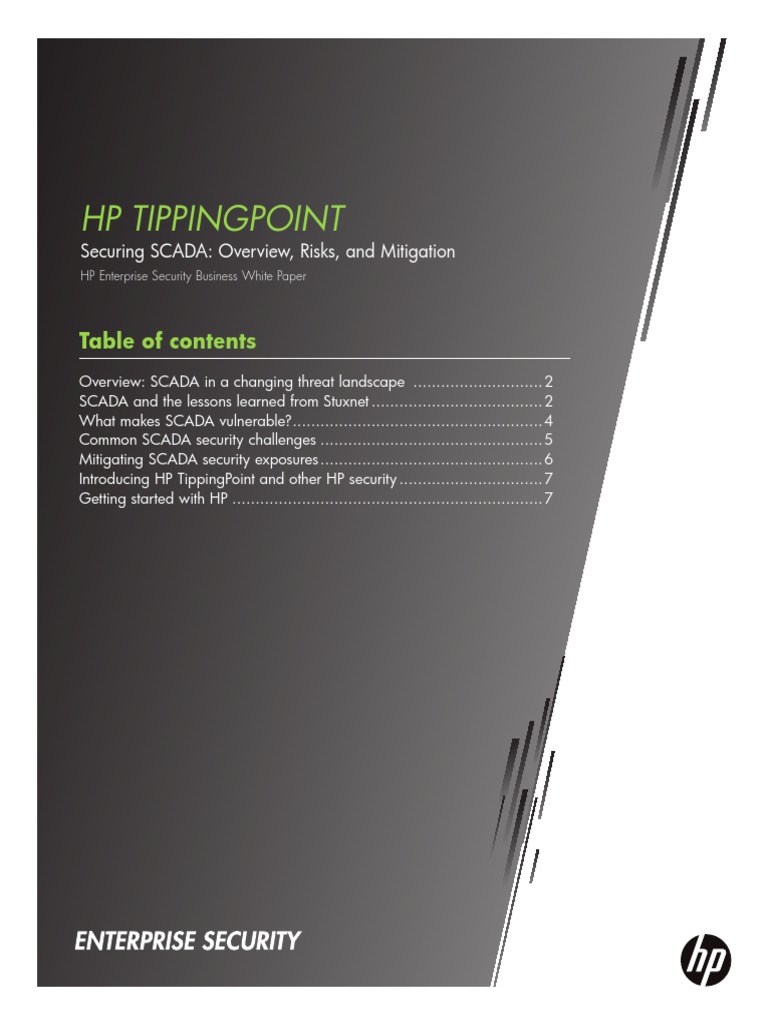 HP Tippingpoint: Securing SCADA: Overview, Risks, and Mitigation ...