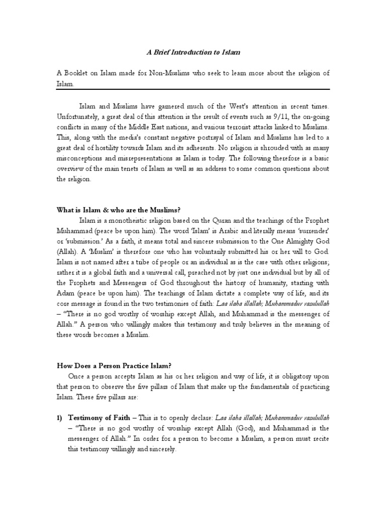 A Brief Introduction To Islam Pdf Pdf