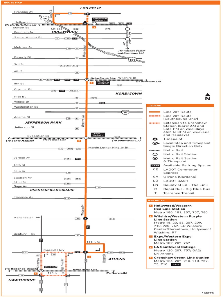 Line 207 Metro Schedule and Itinerary | PDF | Los Angeles County | Bus ...
