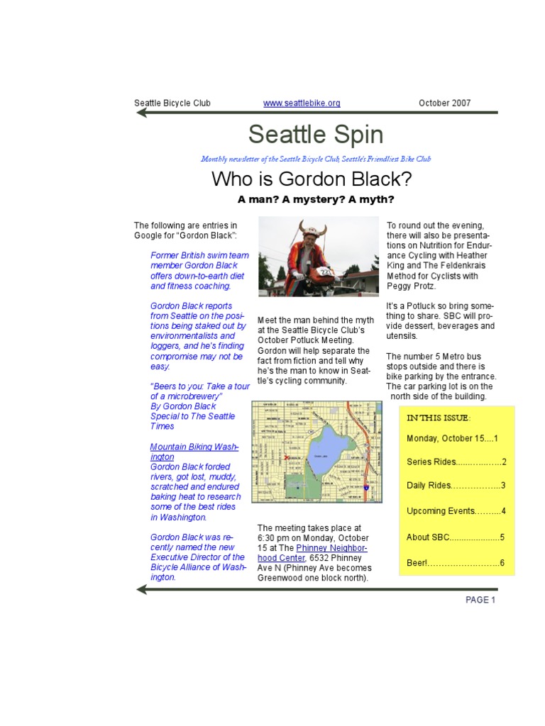 Seattle Spin: Who Is Gordon Black? | Download Free PDF | Human Powered ...