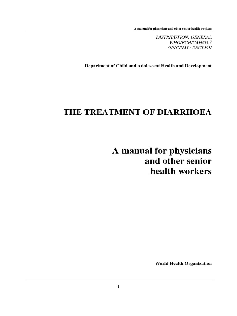 WHO - Treatment of Diarrhea PDF | PDF | Wellness