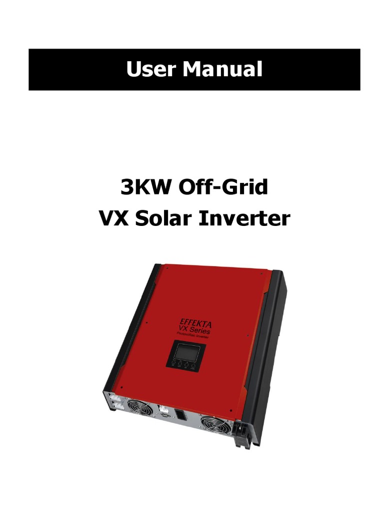 Manual 3kW Off Grid VX Solar Inverter 120702 | PDF | Power Inverter ...