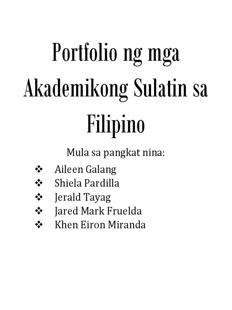 Portfolio in Filipino