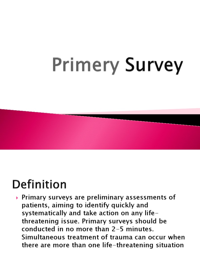 Primary Survey in Trauma Assessment | PDF | Breathing | Diseases And ...