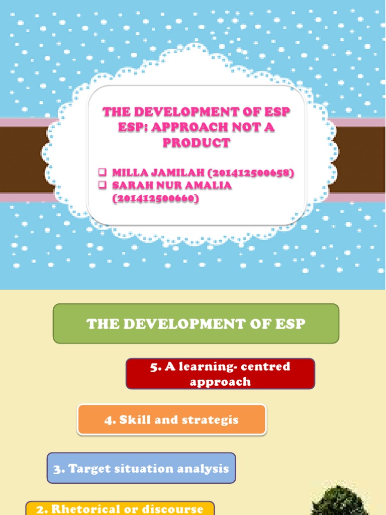 The Development of Esp Esp: Approach Not A Product: MILLA JAMILAH ...
