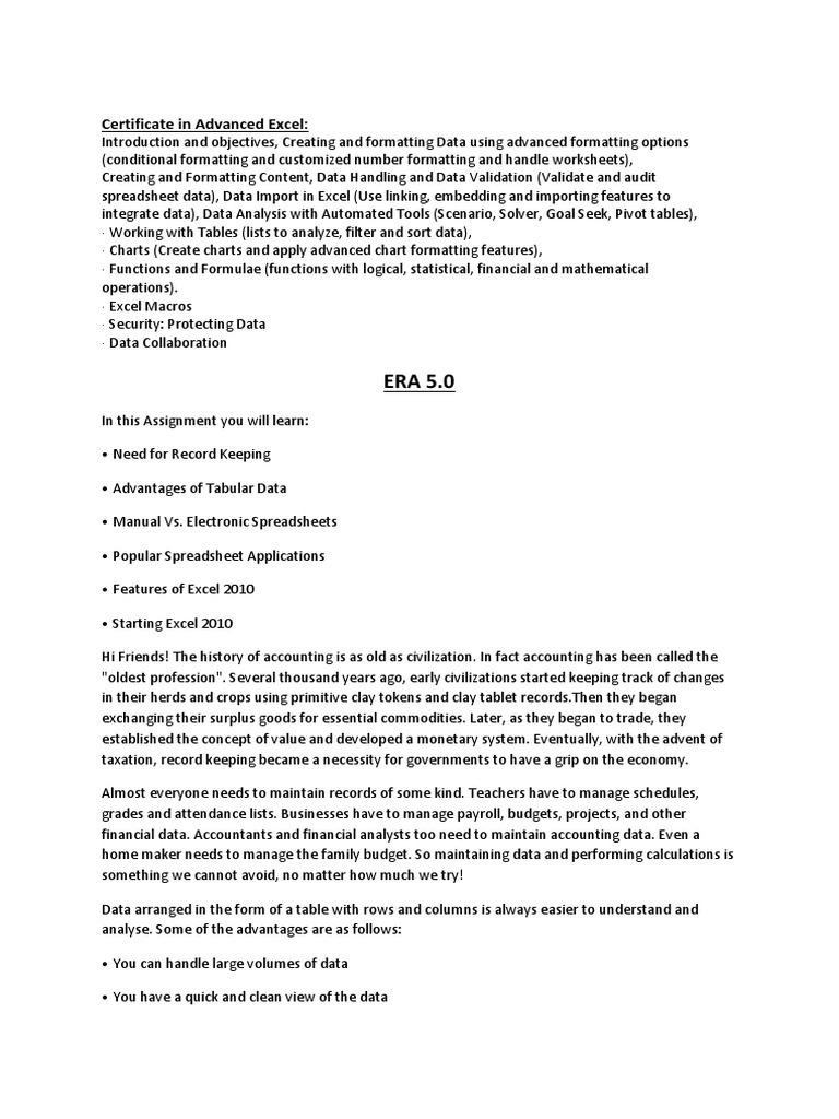 Advance Excel Notes | PDF | Spreadsheet | Microsoft Excel