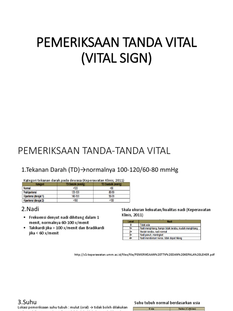 Pemeriksaan Tanda Vital (Vital Sign) | PDF