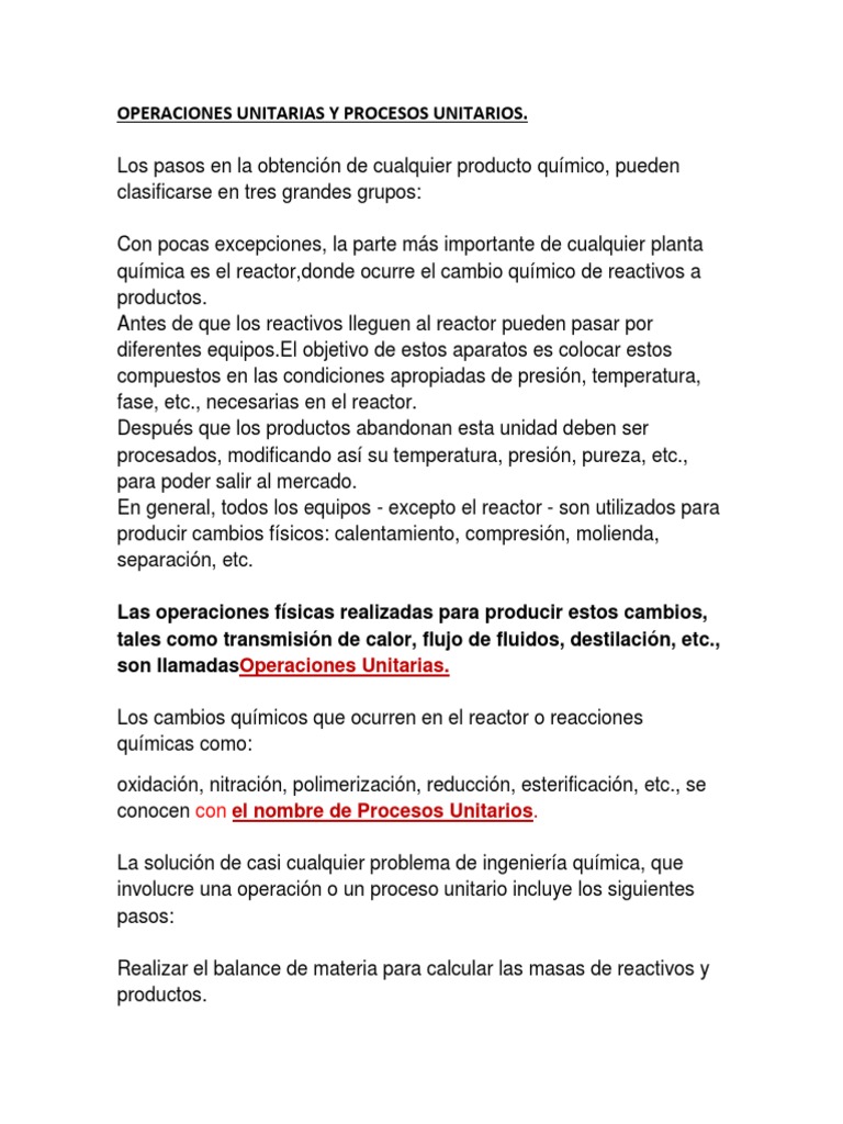 Operaciones unitarias y procesos unitarios: los pasos clave en la ...