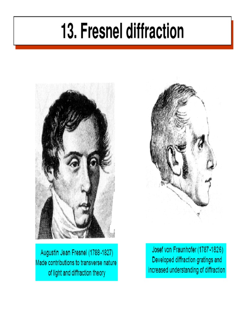 Fresnel Diffraction Pdf Pdf Diffraction Waves