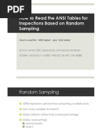 ANSI Z1.4 Sampling and Inspection Tables, 'How To Guide' | PDF | Business
