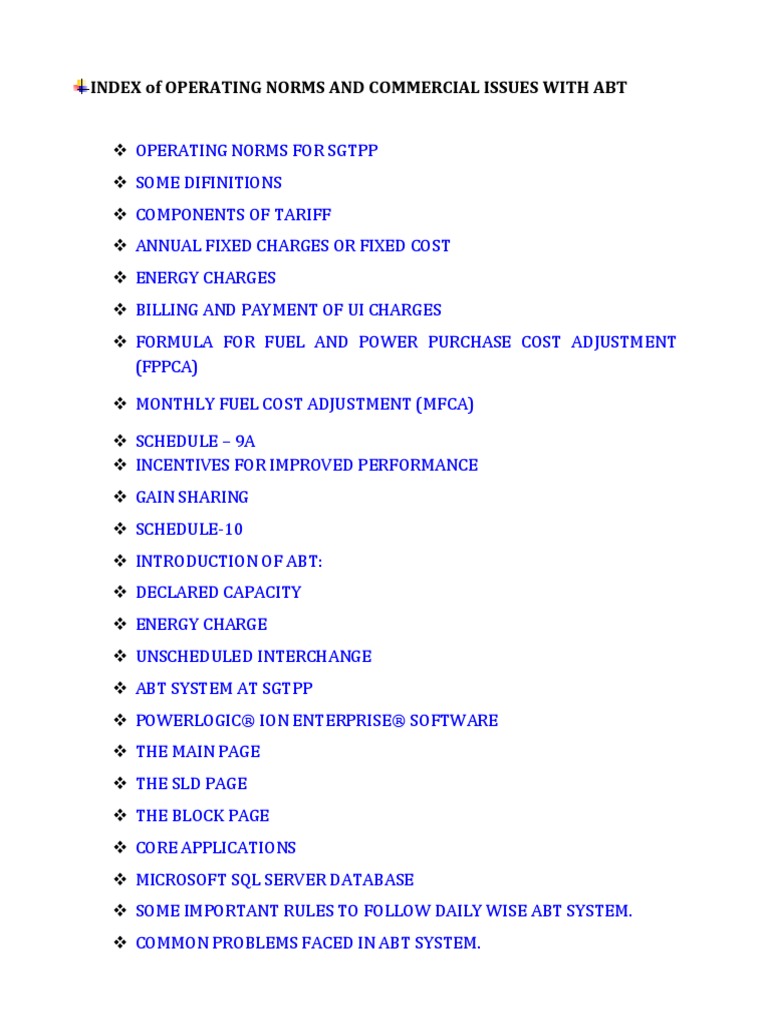Operating Norms and Commercial Issues With ABT | PDF | Power Station ...
