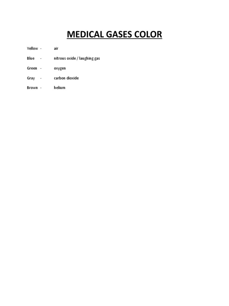 Medical Gases Color | PDF