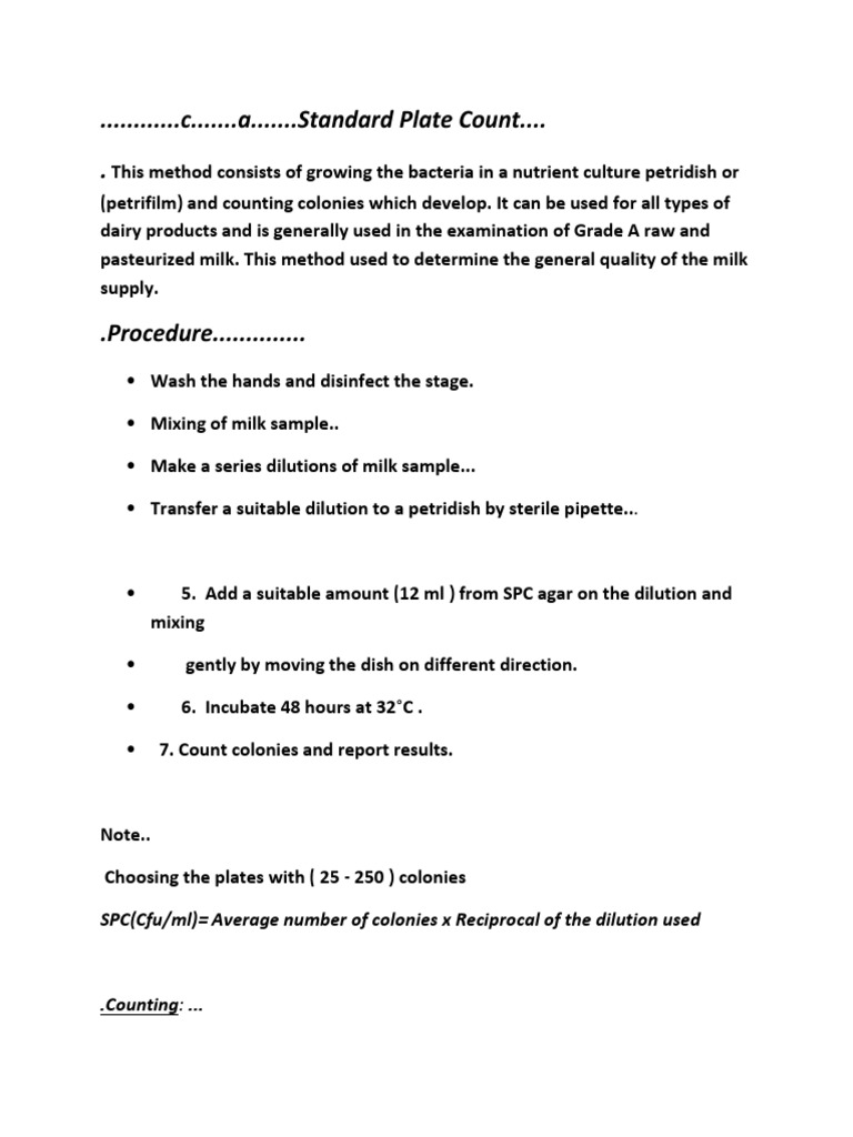 C....... A....... Standard Plate Count.... | PDF | Colony Forming Unit ...
