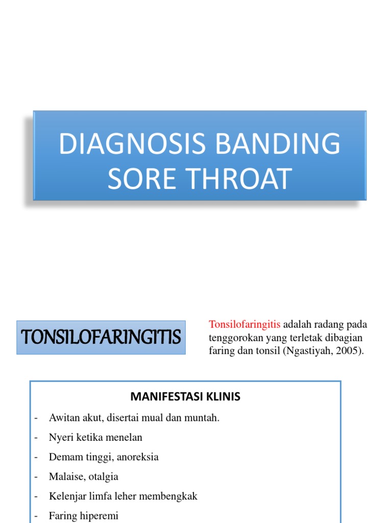 Diagnosis Banding Sore Throat | PDF