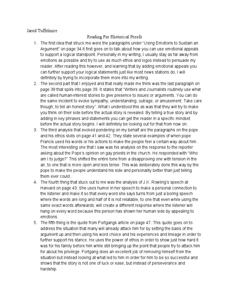 Reading For Rhetorical Proofs | PDF | Persuasion | Choreography