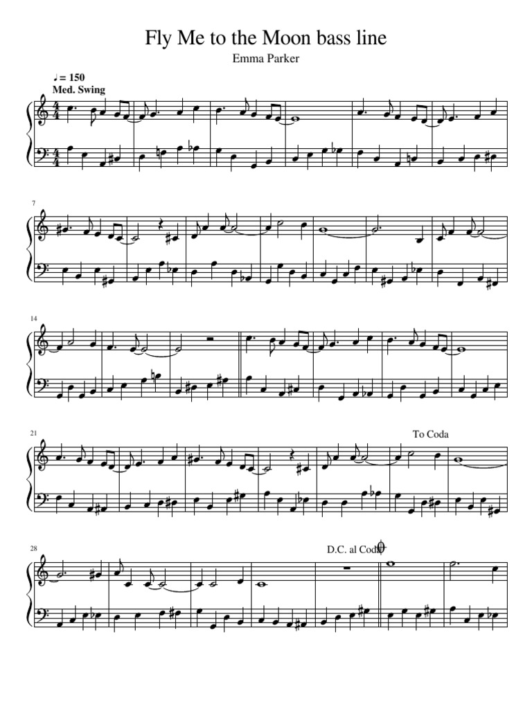 Fly Me To The Moon Bass Line | PDF