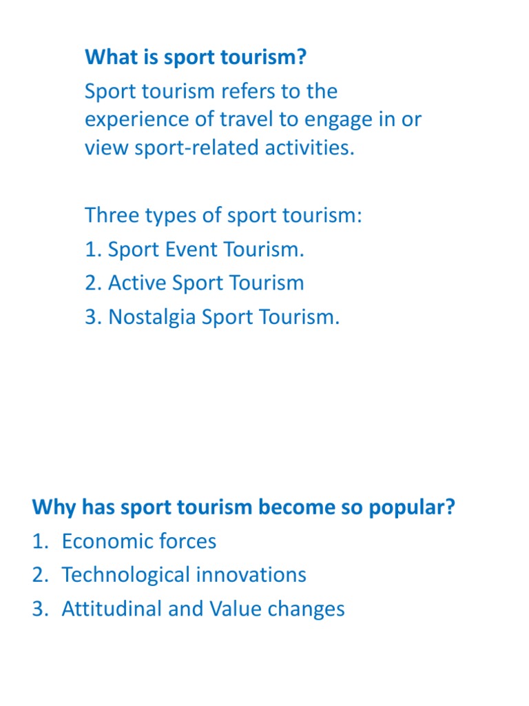 Understanding Sport Tourism Dynamics | PDF | Sponsor (Commercial) | Tourism
