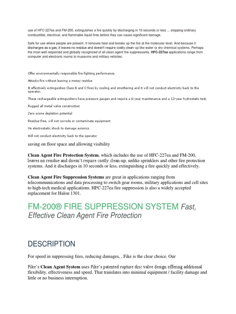 Use of HFC | PDF | Switch | Firefighting