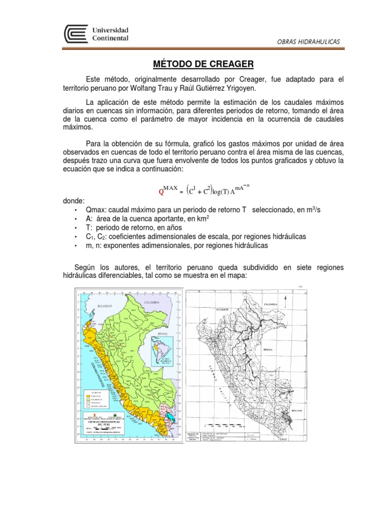Descripcion Del Método de Creager | PDF | Sistema de coordenadas ...
