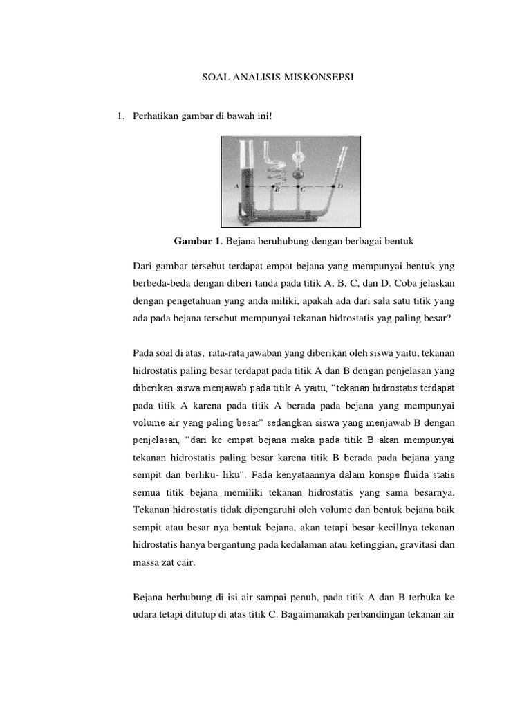 Soal Analisis Miskonsepsi | PDF