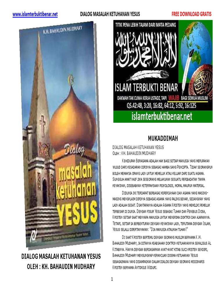 ! Dialog Masalah Ketuhanan Yesus PDF | PDF