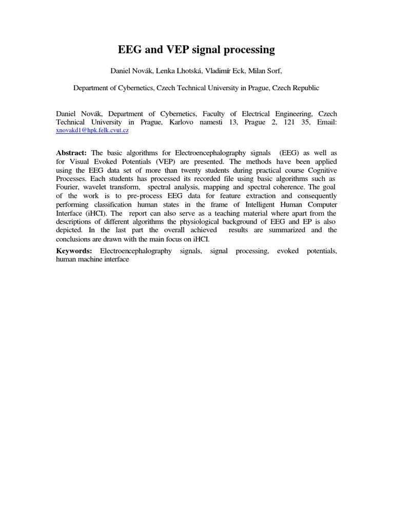 Eeg Signal Processing PDF | PDF | Neuron | Action Potential