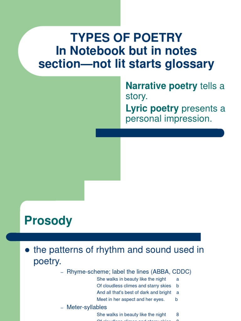 Types of Poetry | PDF | Poetry | Metre (Poetry)