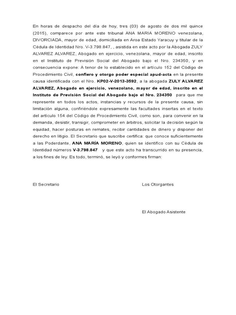 Poder Apud Acta Modelo | PDF