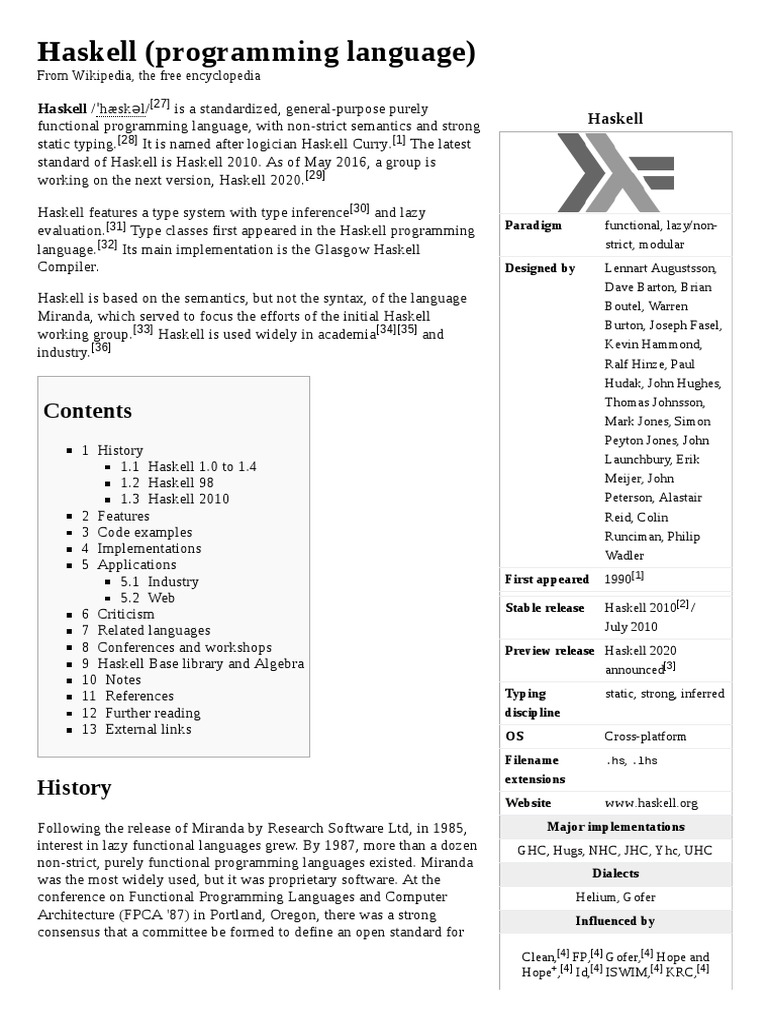 Haskell (Programming Language) | PDF | Programming Paradigms | Computer Engineering