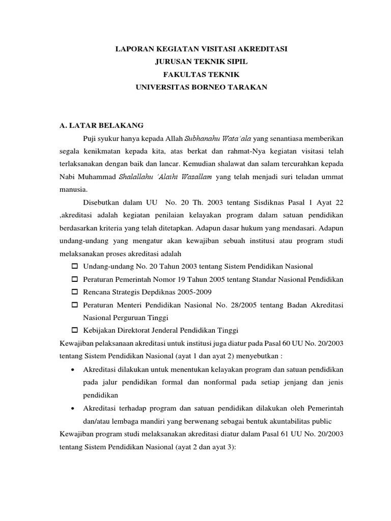 Laporan Kegiatan AKREDITASI TS | PDF