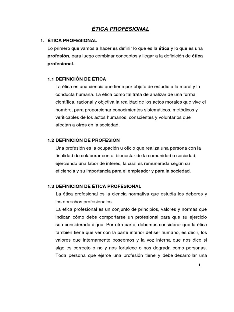 Ética Profesional | Descargar gratis PDF | Hábitos | Moralidad