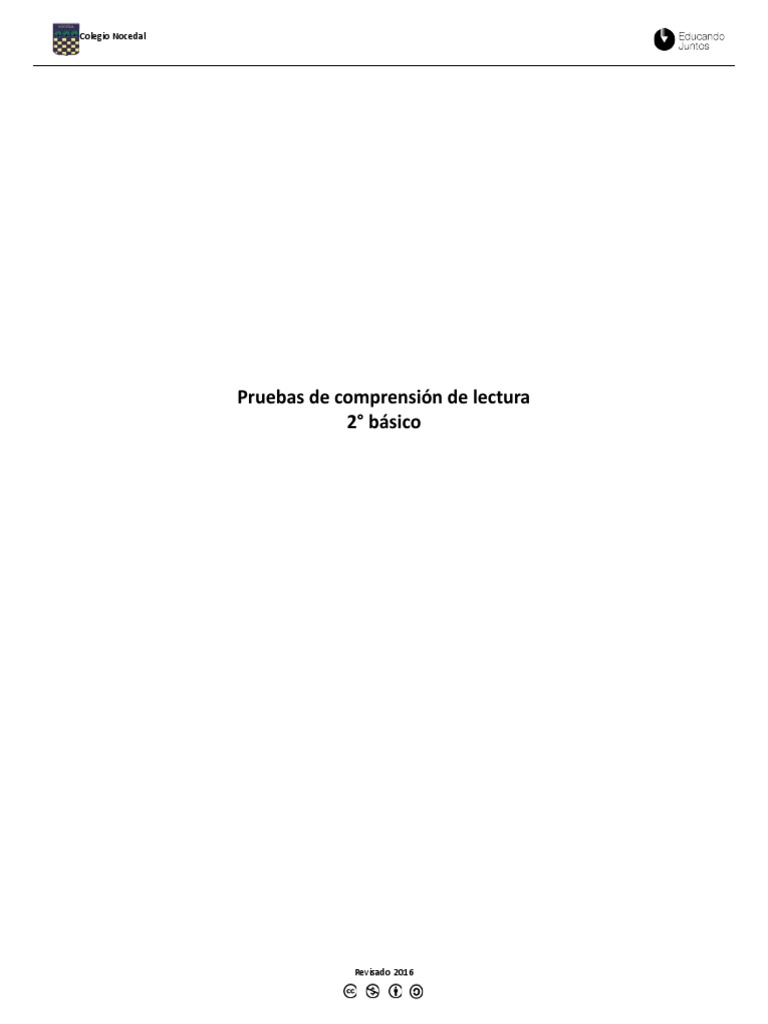 Pruebas de Comprension Lectora 2 Basico | PDF