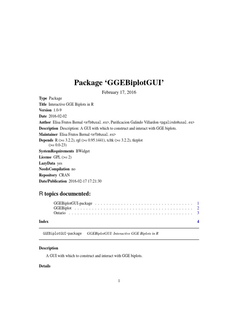 GGEBiplot GUI | Download Free PDF | R (Programming Language ...