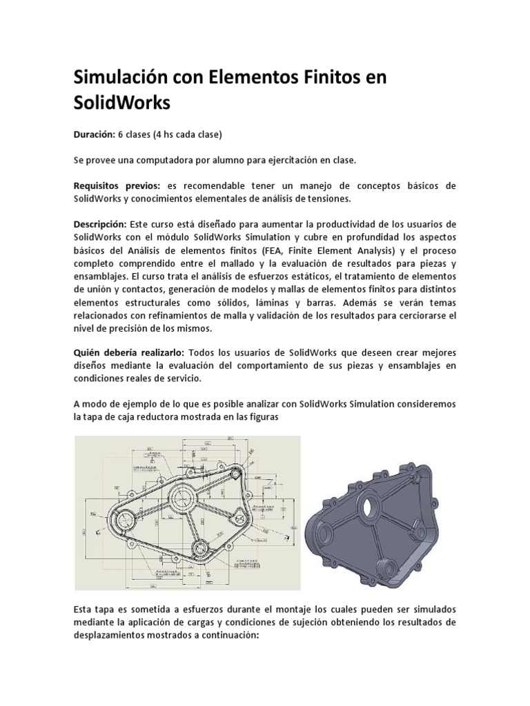Simulacion Con Elementos Finitos en Solidworks | PDF | Método de ...