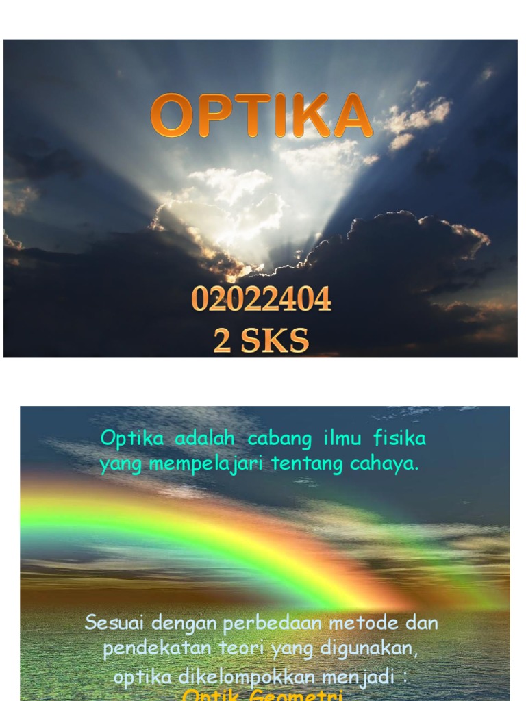 Optik Geometri Cahaya | PDF
