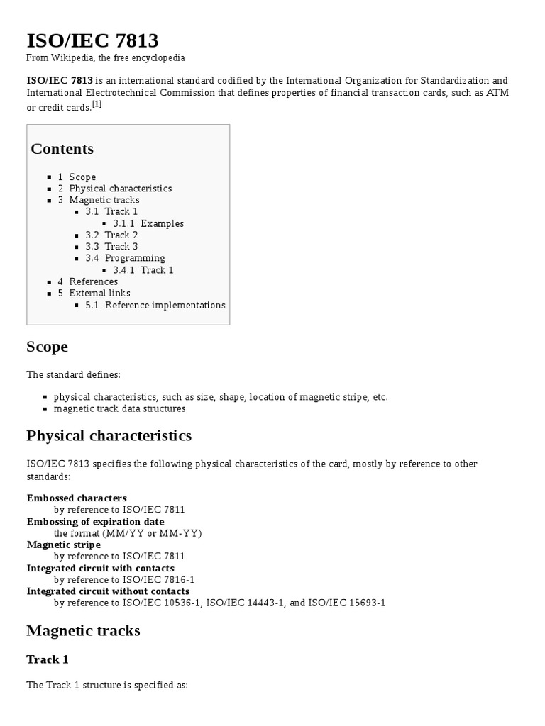 Iso/iec 7813 | PDF | Computing | Computing And Information Technology