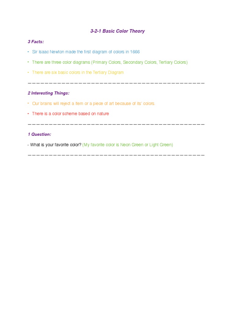 3-2-1 Basic Color Theory: Sir Isaac Newton Made The First Diagram of ...