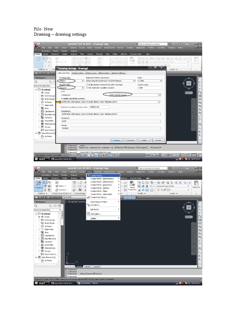 File-New Drawing - Drawing Settings | PDF