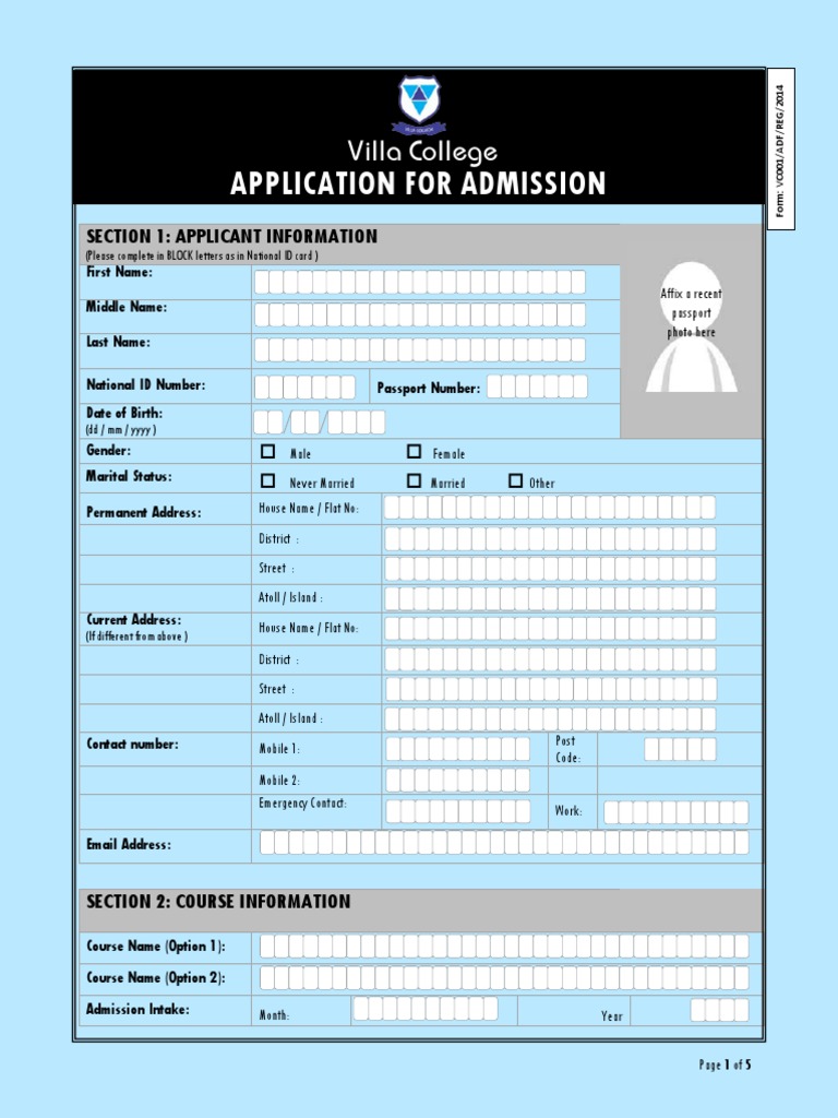 VC Application Form | PDF
