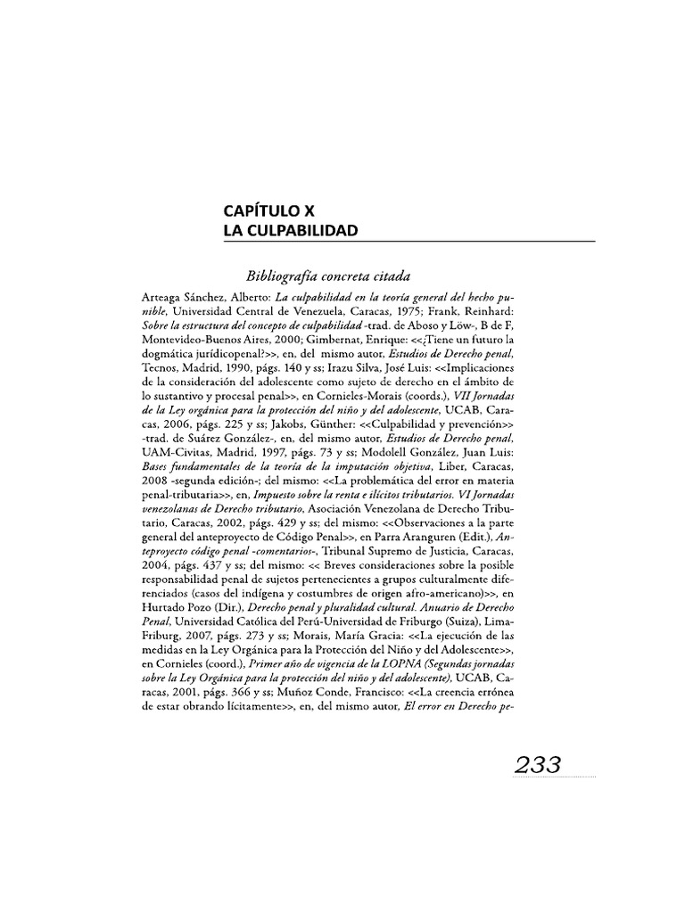 Culpabilidad, Teoría Del Delito - Juan Modolell | PDF