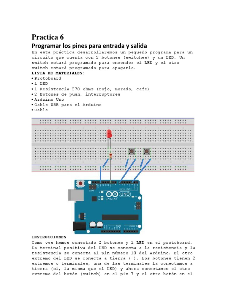 Practica 6 - 8 | PDF | Arduino | Diodo emisor de luz