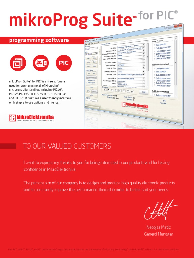 Mikroprog Suite Pic Dspic Pic32 Manual V100a | PDF | Pic Microcontroller | Microcontroller
