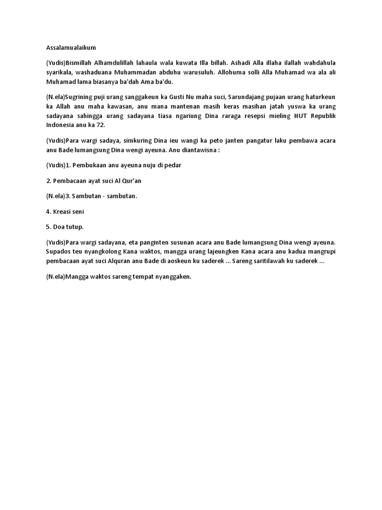 Bubuka Pangjajap Acara | PDF