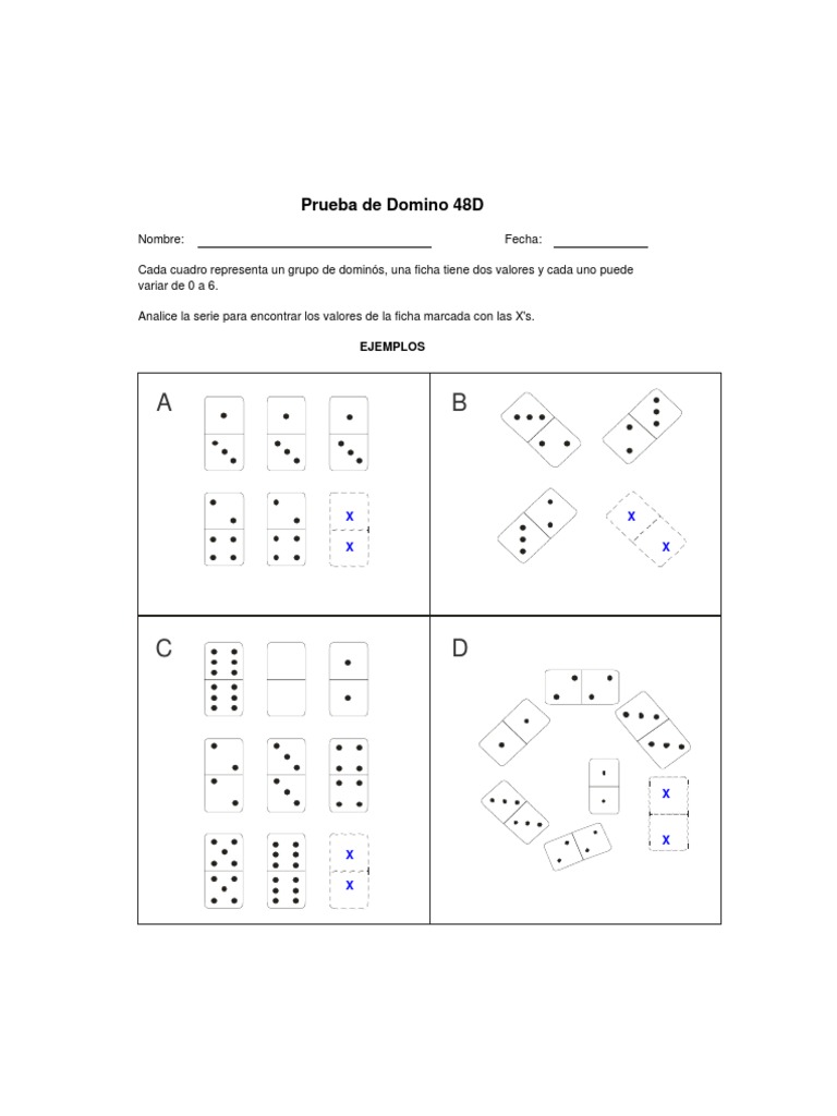 Test Dominós 48D (Cuestionario y Calificación) | PDF